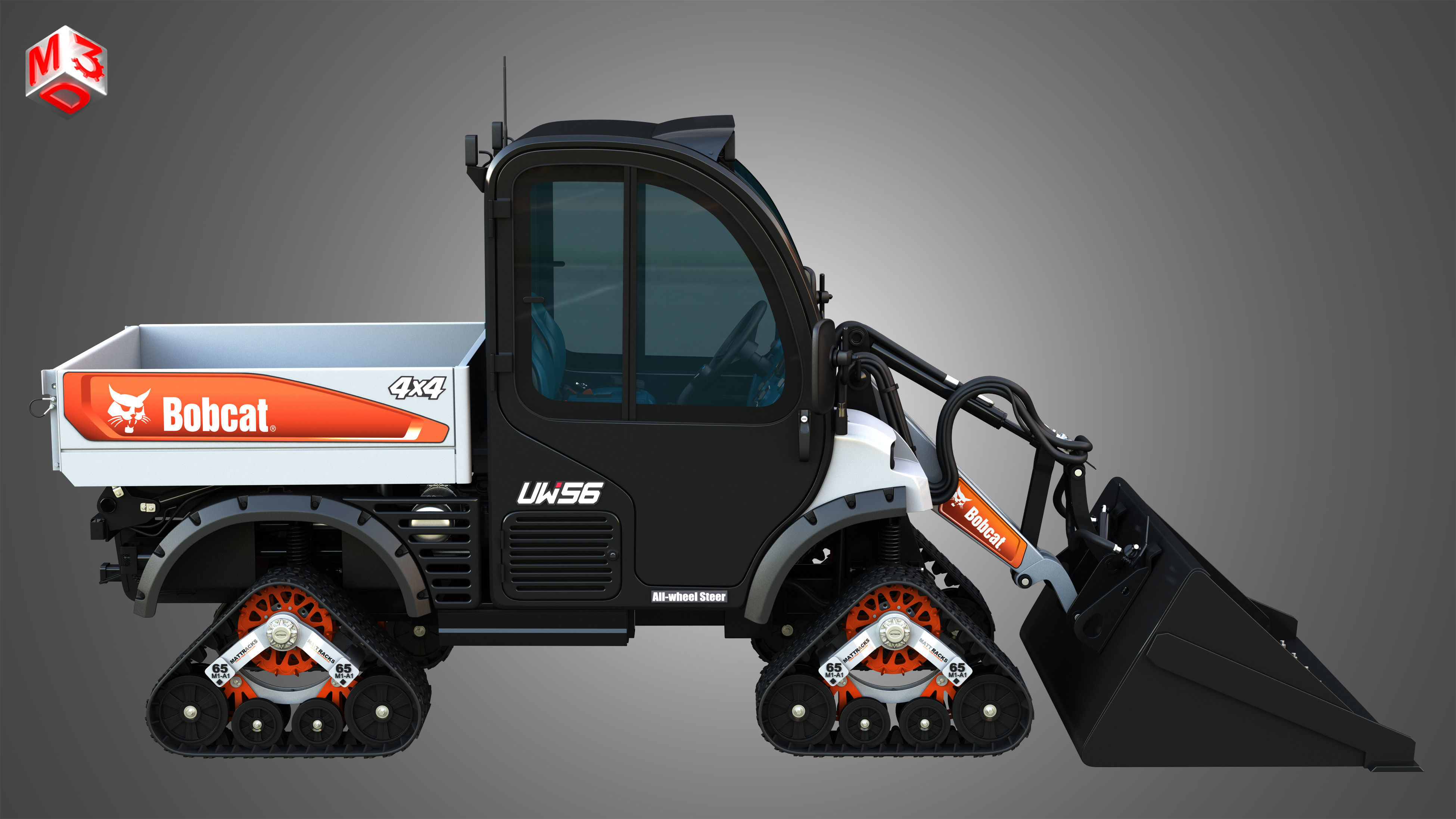 UW56 - Toolcat Quad Tracks - Utility Work Machine - Bucket 3D model ...