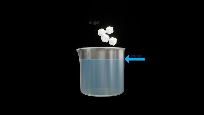 Sugar mixed in water 3D model animated | CGTrader