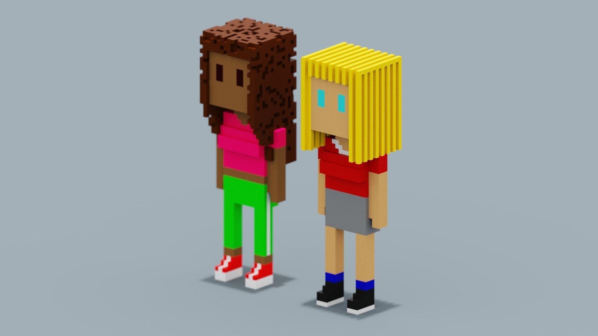 3D model NFT Voxel Girls VR / AR / low-poly | CGTrader