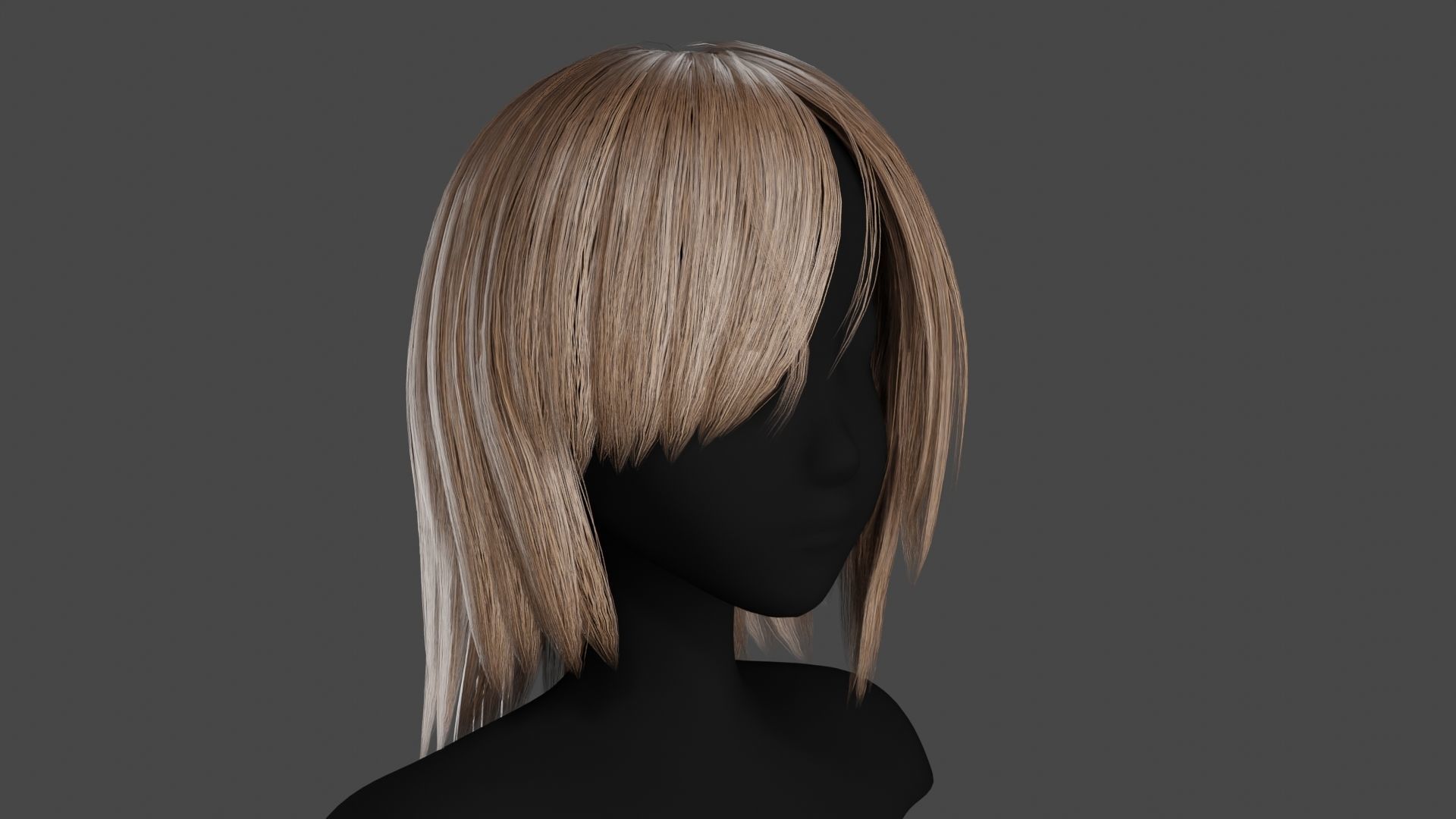 3D model Hairstyle long II Real-Time Hairstyle for Games VR / AR / low ...