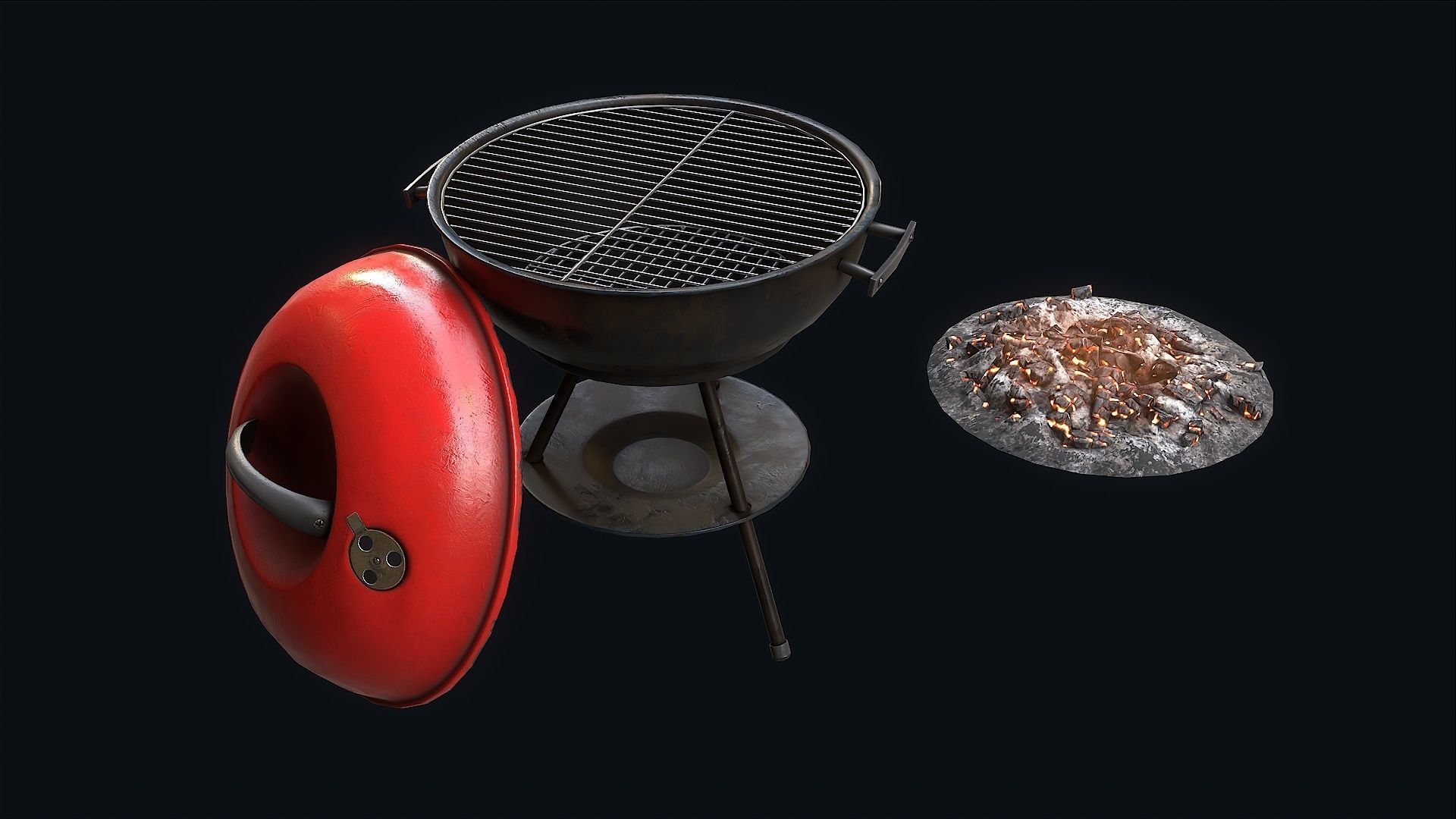 3D model Barbeque Grill VR / AR / low-poly | CGTrader