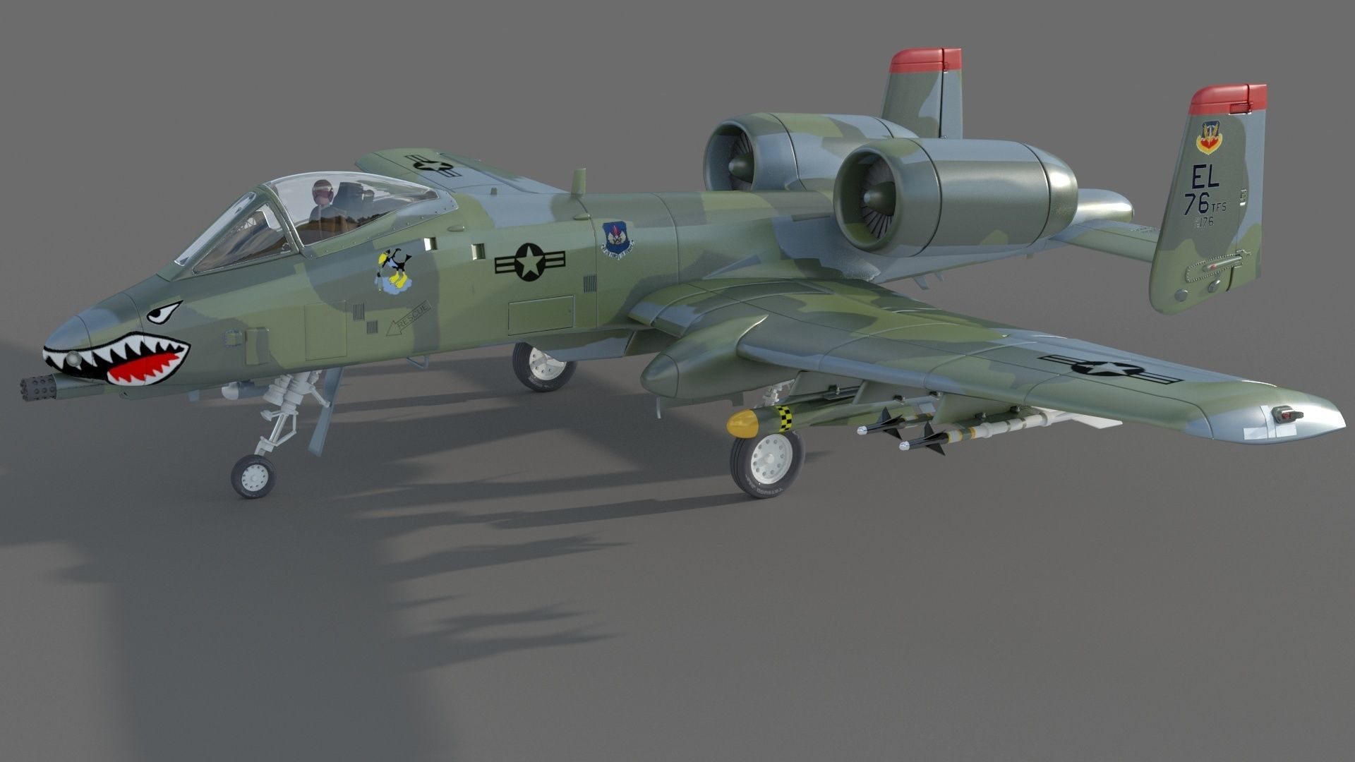 A-10 lightning military jet 3D model | CGTrader