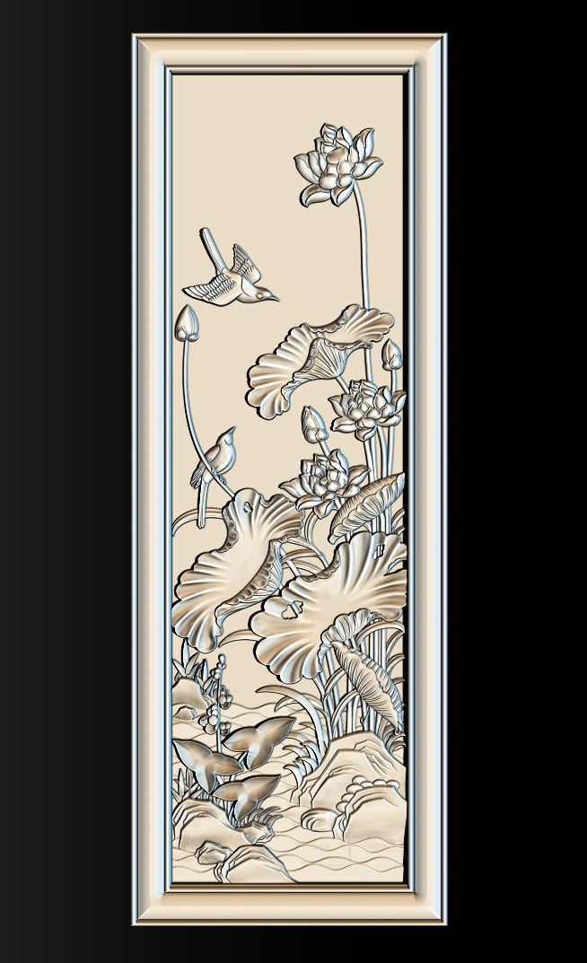 Lotus pattern relief design for CNC router 3D model 3D printable | CGTrader