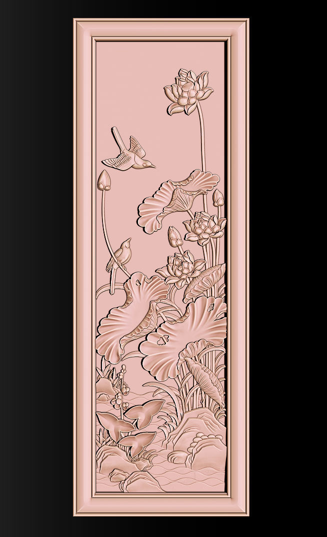 Lotus pattern relief design for CNC router 3D model 3D printable | CGTrader