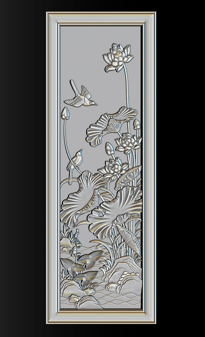 Lotus pattern relief design for CNC router 3D model 3D printable | CGTrader