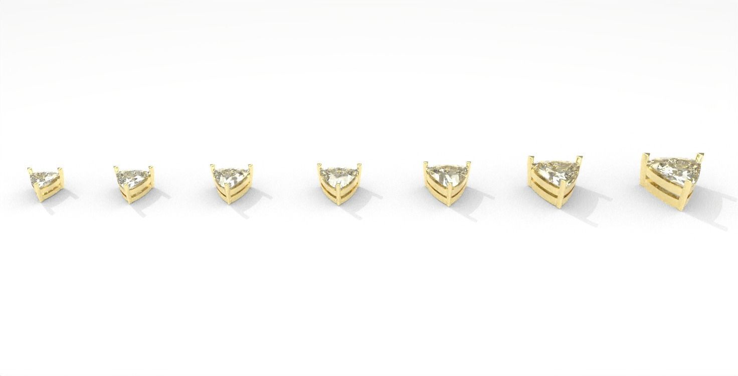 Trillion Cut Stone Setting Collection Chaton 3D model 3D printable ...