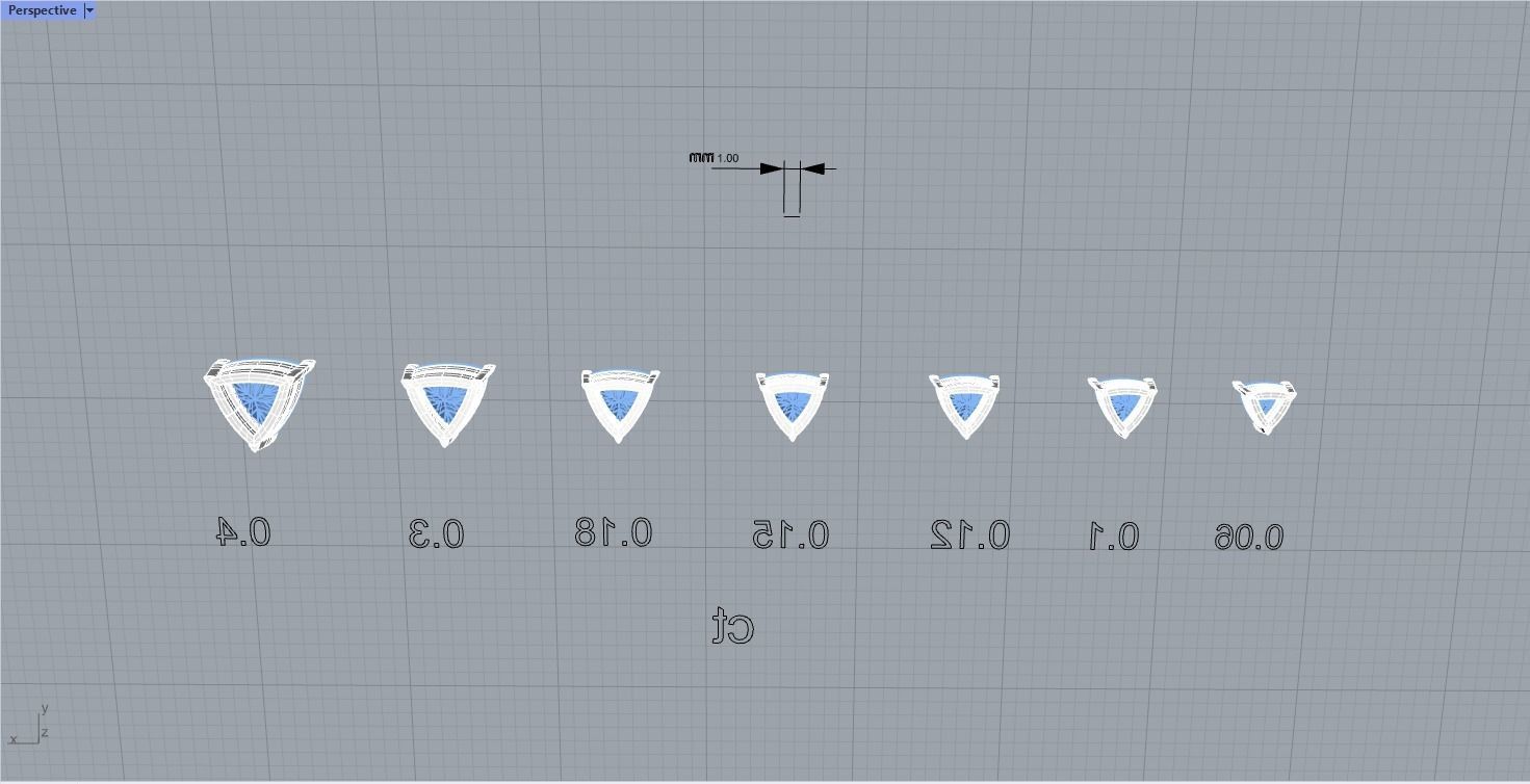 Trillion Cut Stone Setting Collection Chaton 3D model 3D printable ...