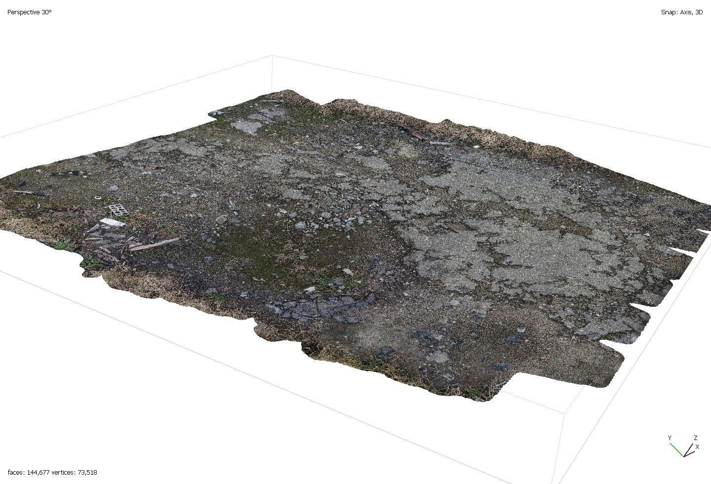 Three sections of asphalt with mortar pits 3D model | CGTrader
