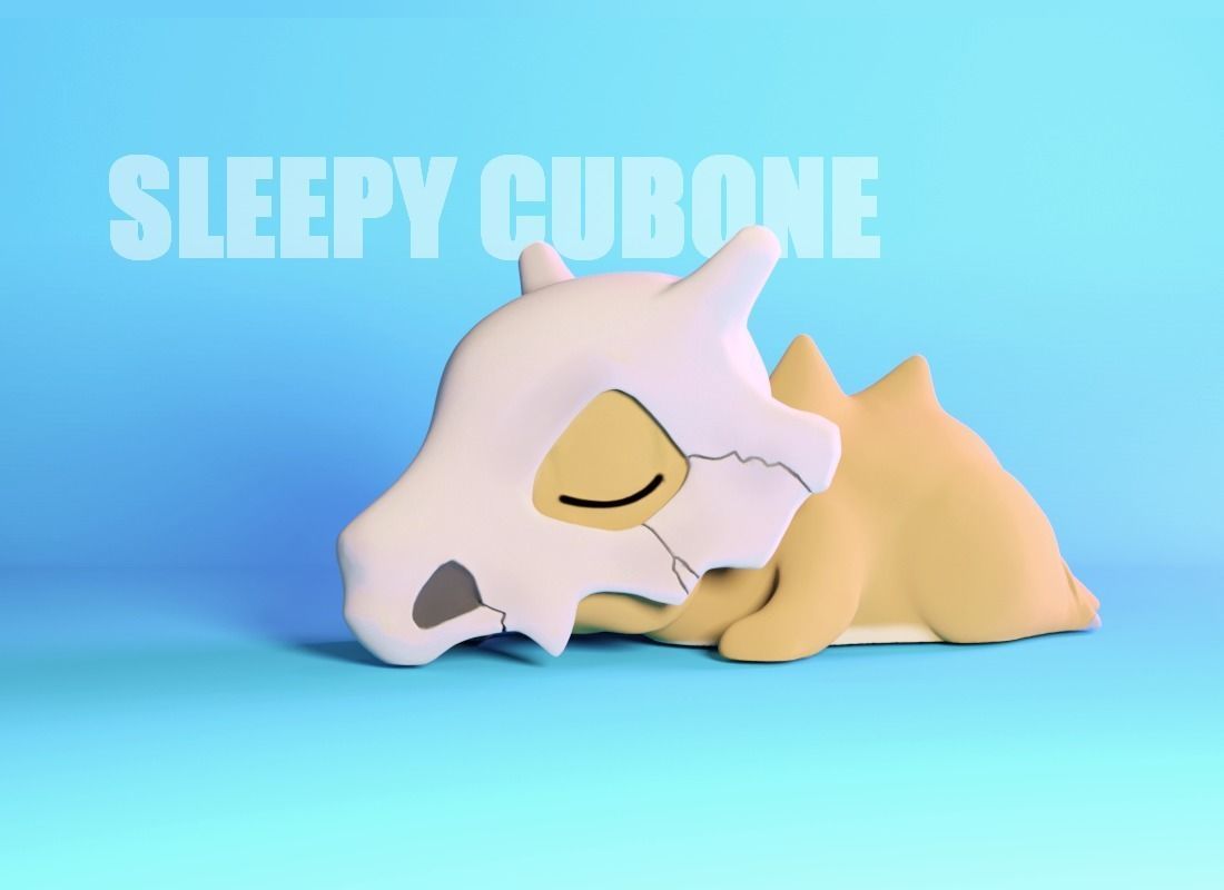 Sleeping Cubone 3D print 3D model 3D printable | CGTrader