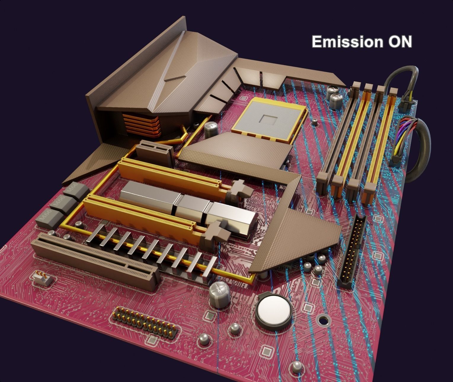 3D model rgb pc motherboard gaming gamer pcie computer circuit board VR ...