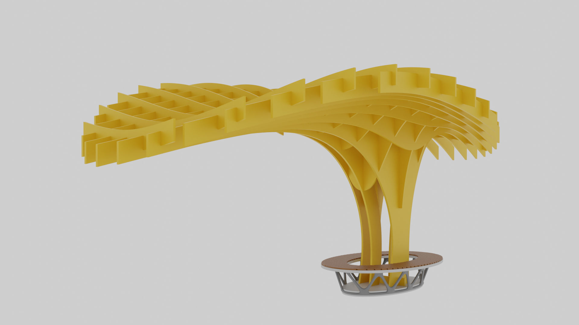 Cantilever Pergola Waffle Structure 3D model | CGTrader