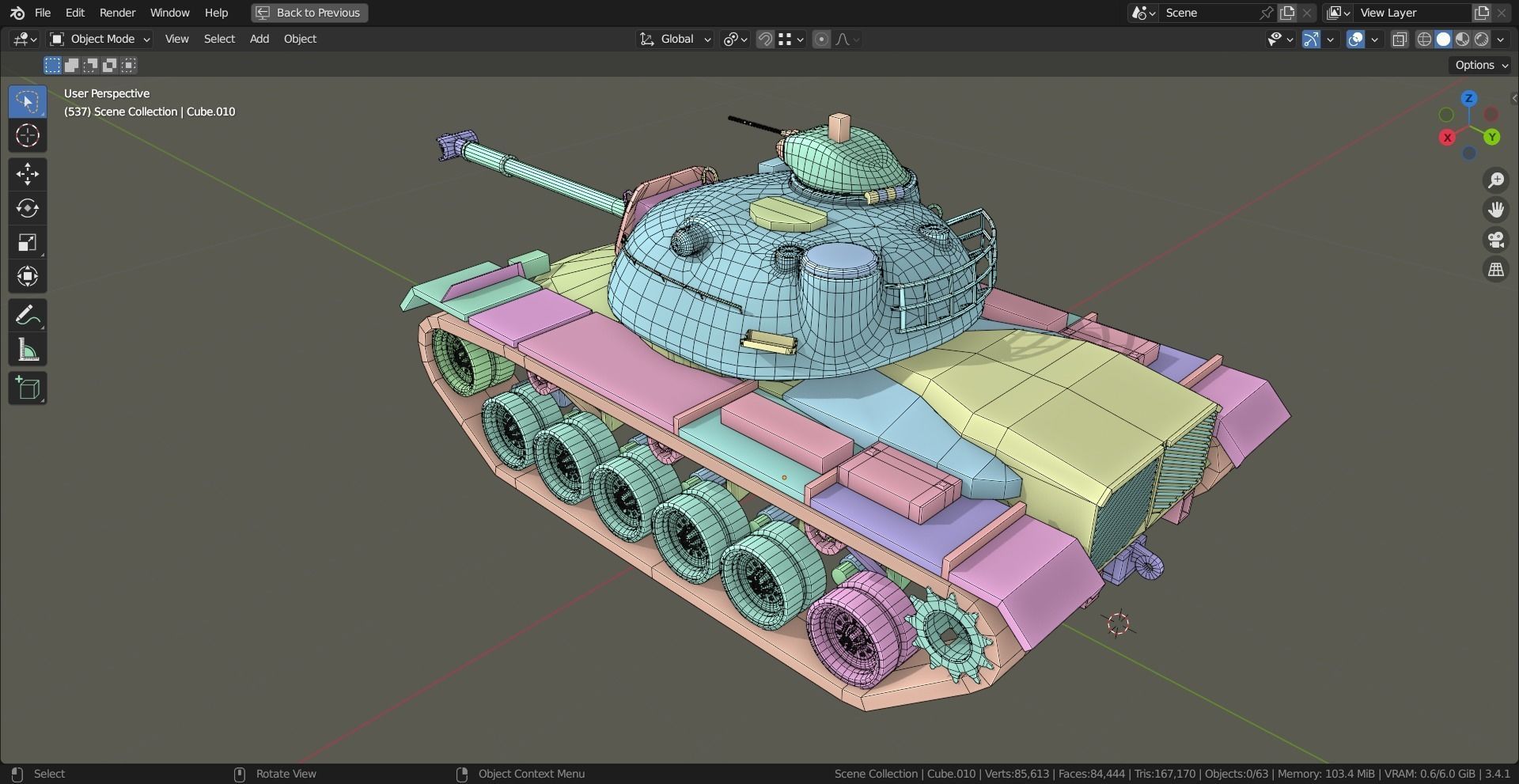 3D model M48 Patton TANK BASE MESH VR / AR / low-poly | CGTrader