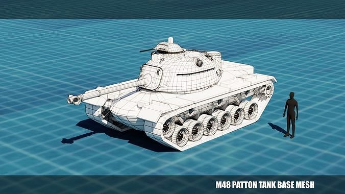 3D model M48 Patton TANK BASE MESH VR / AR / low-poly | CGTrader