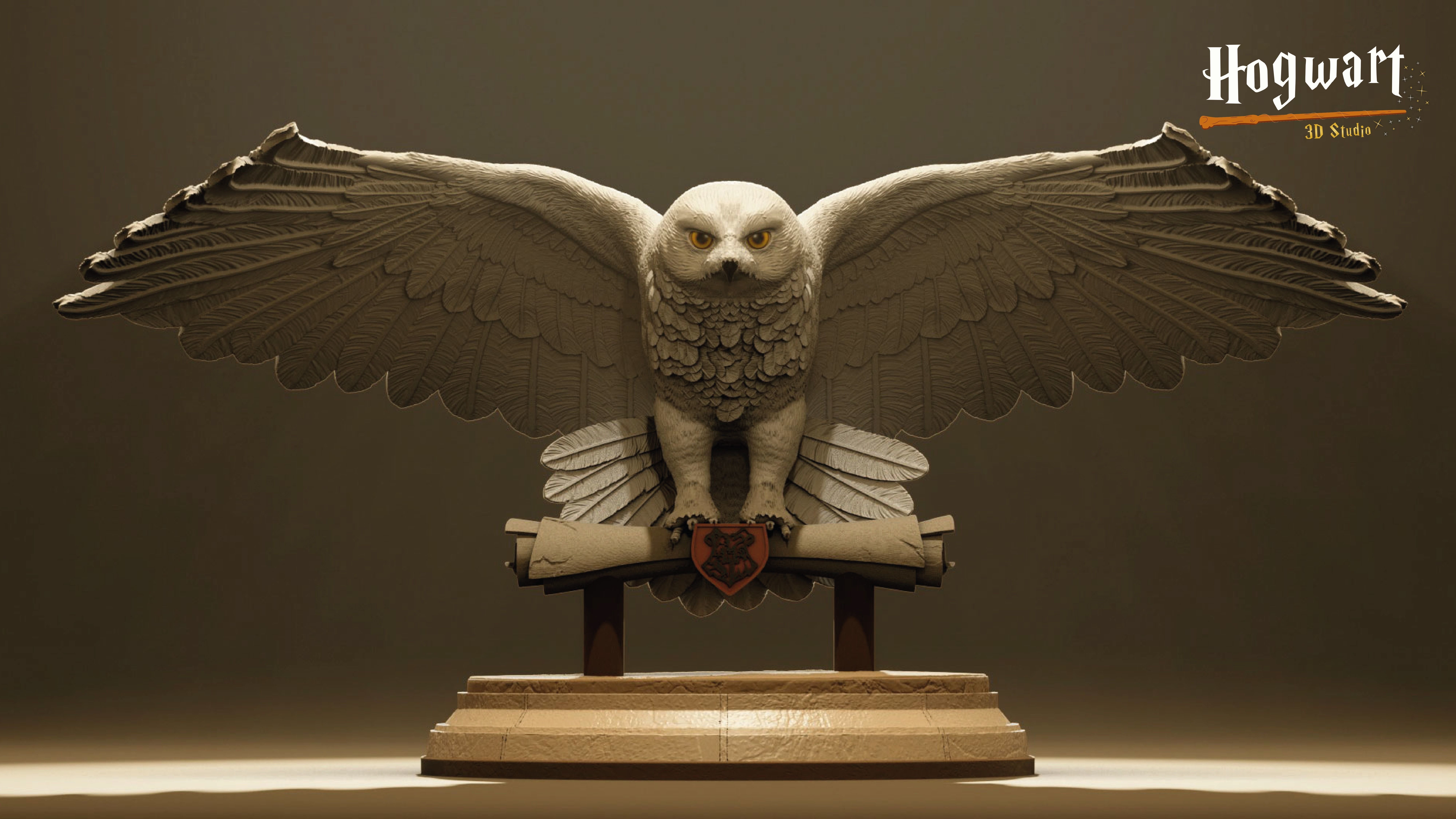 Hedwig statue 3D model 3D printable | CGTrader