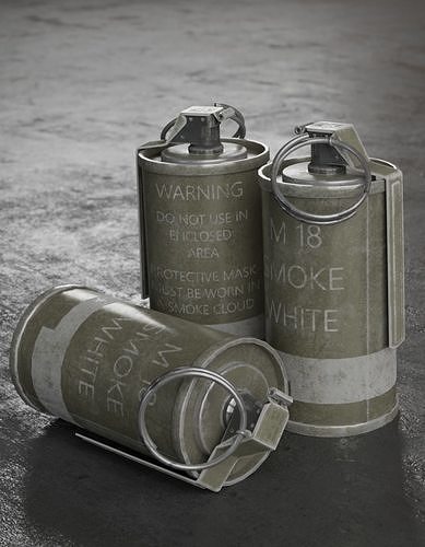 3D model Grenade M18 Colored Smoke low-poly 3d model VR / AR / low-poly ...