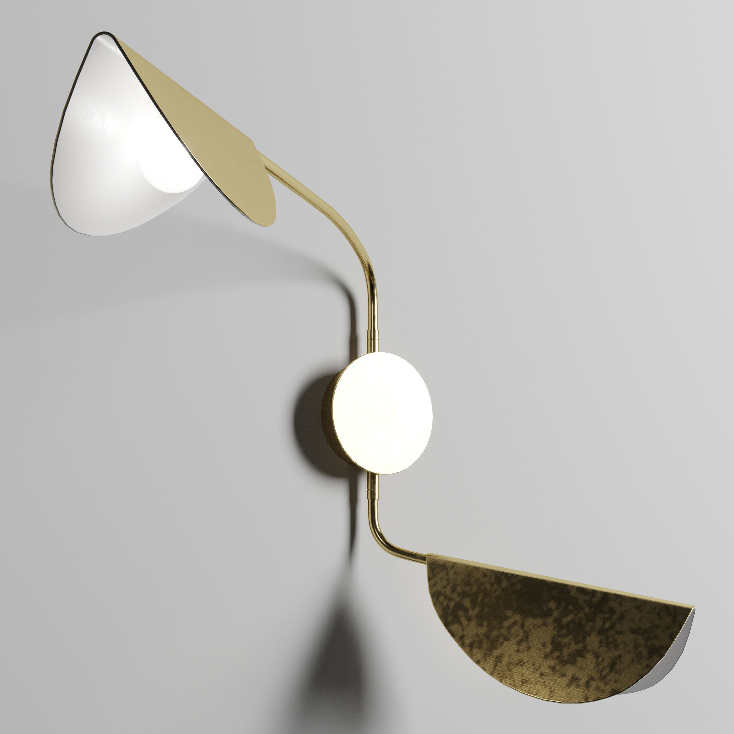 3D model EDIT SENDAI 2 ARM WALL LIGHT - BLACK and GOLD VR / AR / low ...