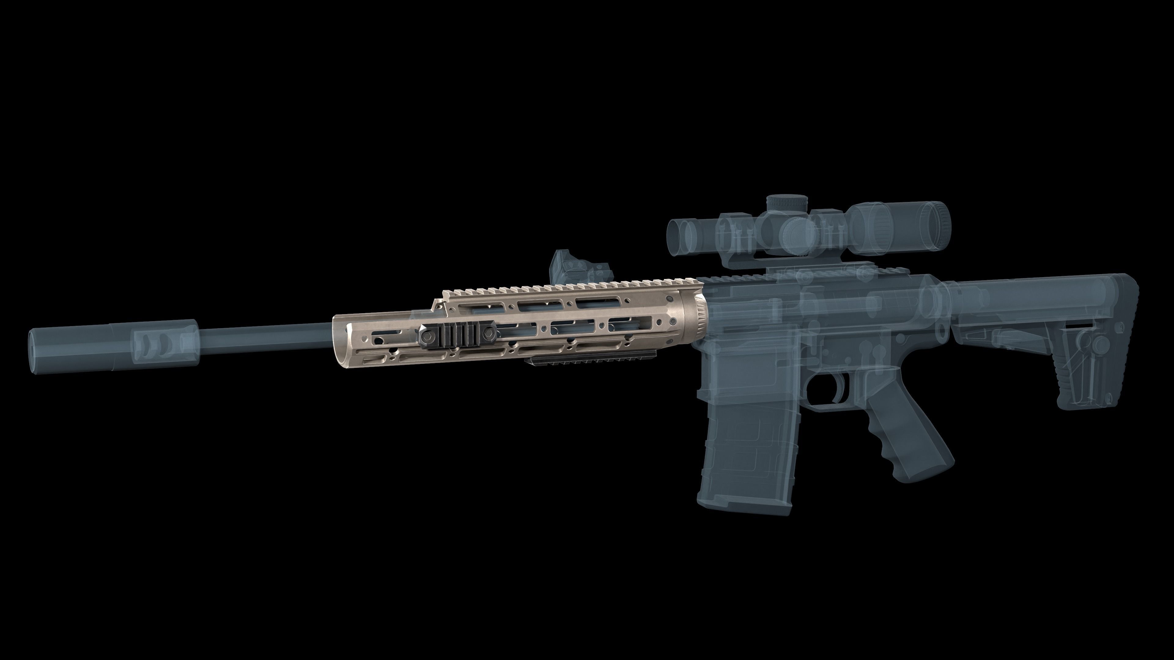 3D model Handguard ar 10 R11 RSASS VR / AR / low-poly | CGTrader