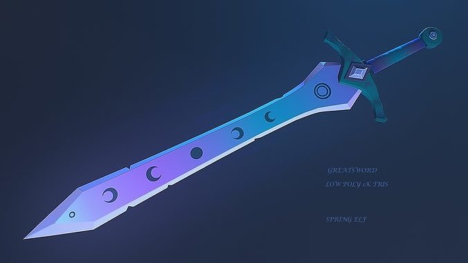3D model moon great sword VR / AR / low-poly | CGTrader