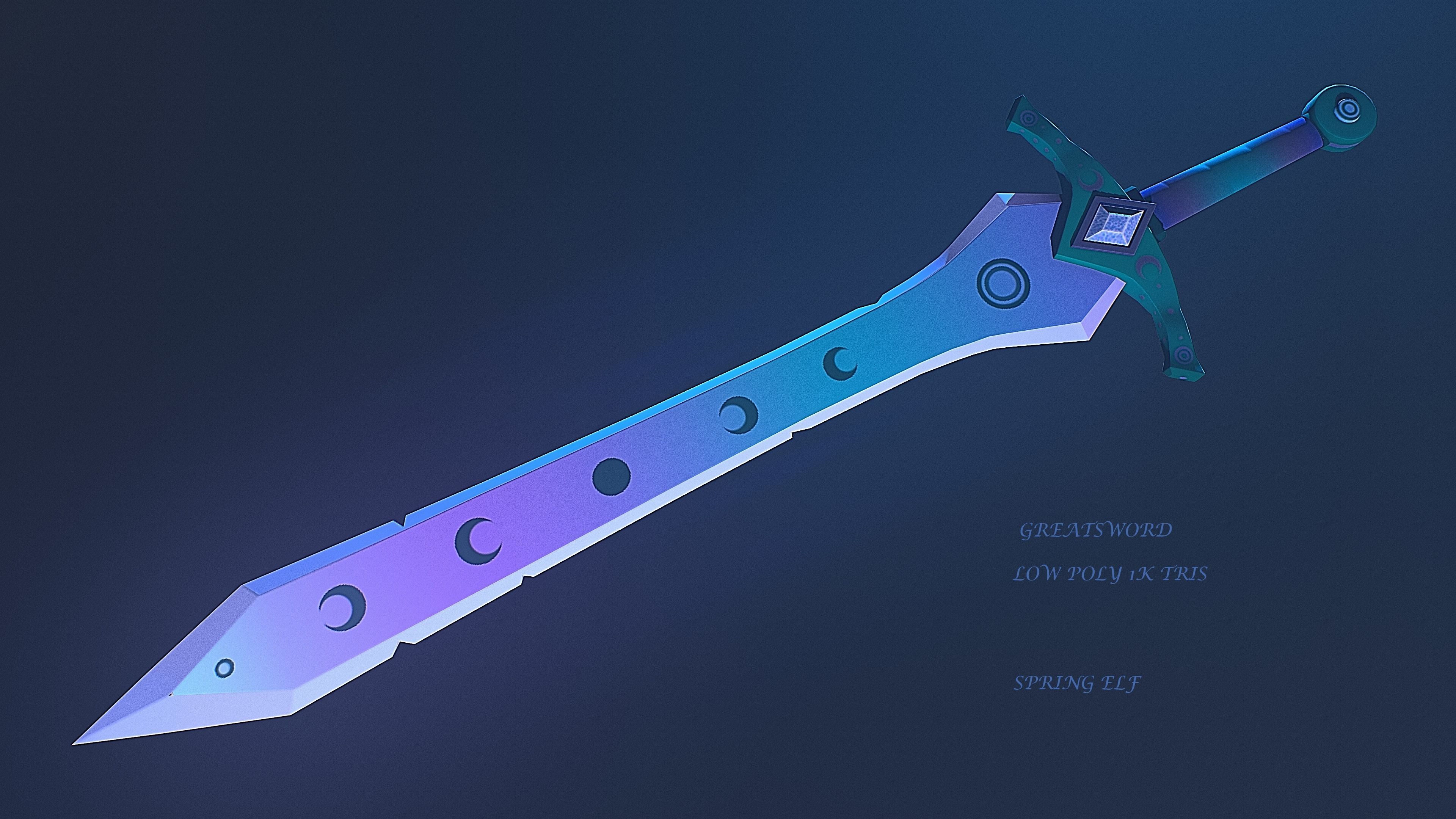 3D model moon great sword VR / AR / low-poly | CGTrader