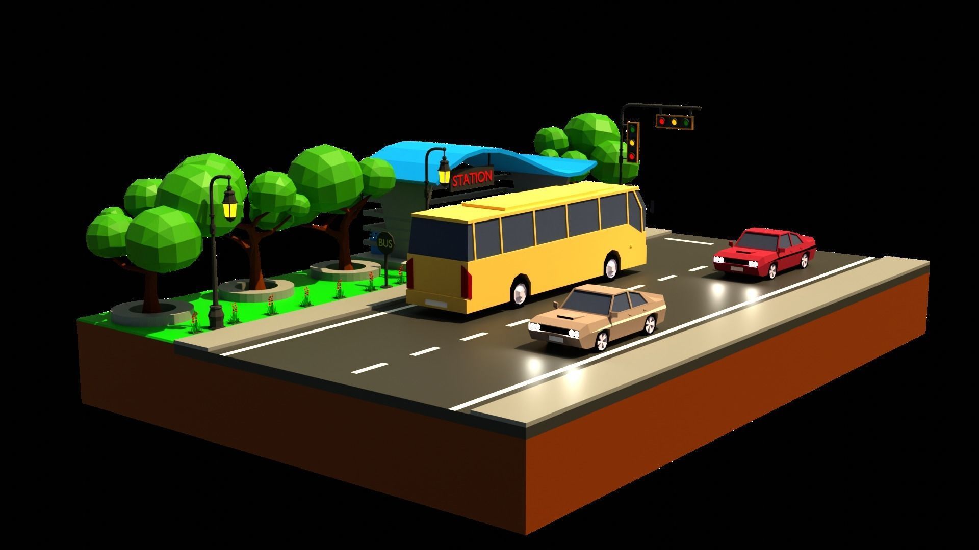 3D model Bus Station H4 VR / AR / low-poly | CGTrader