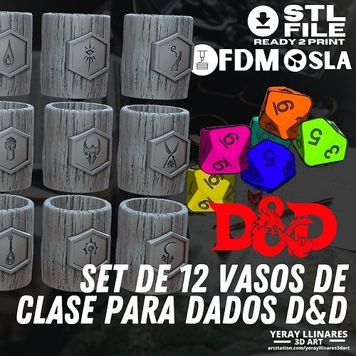 Dungeons and Dragons Dice-Rolling Cups - 3D Printable 3D model 3D ...