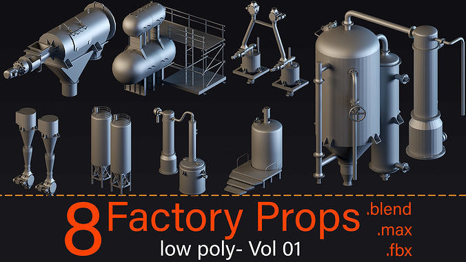 8 Factory props- Vol 01 3D model | CGTrader