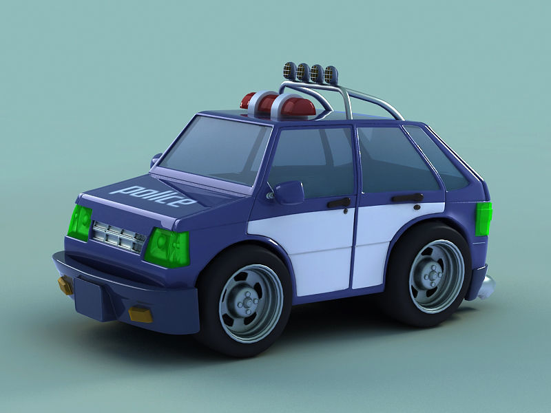 Super Cartoon police car toy police animated police car 3D model | CGTrader