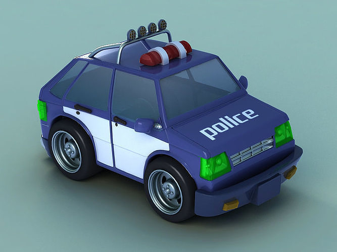 Super Cartoon police car toy police animated police car 3D model | CGTrader