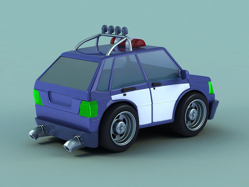 Super Cartoon police car toy police animated police car 3D model | CGTrader
