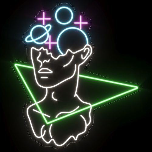 Space Man Neon free 3D model | CGTrader