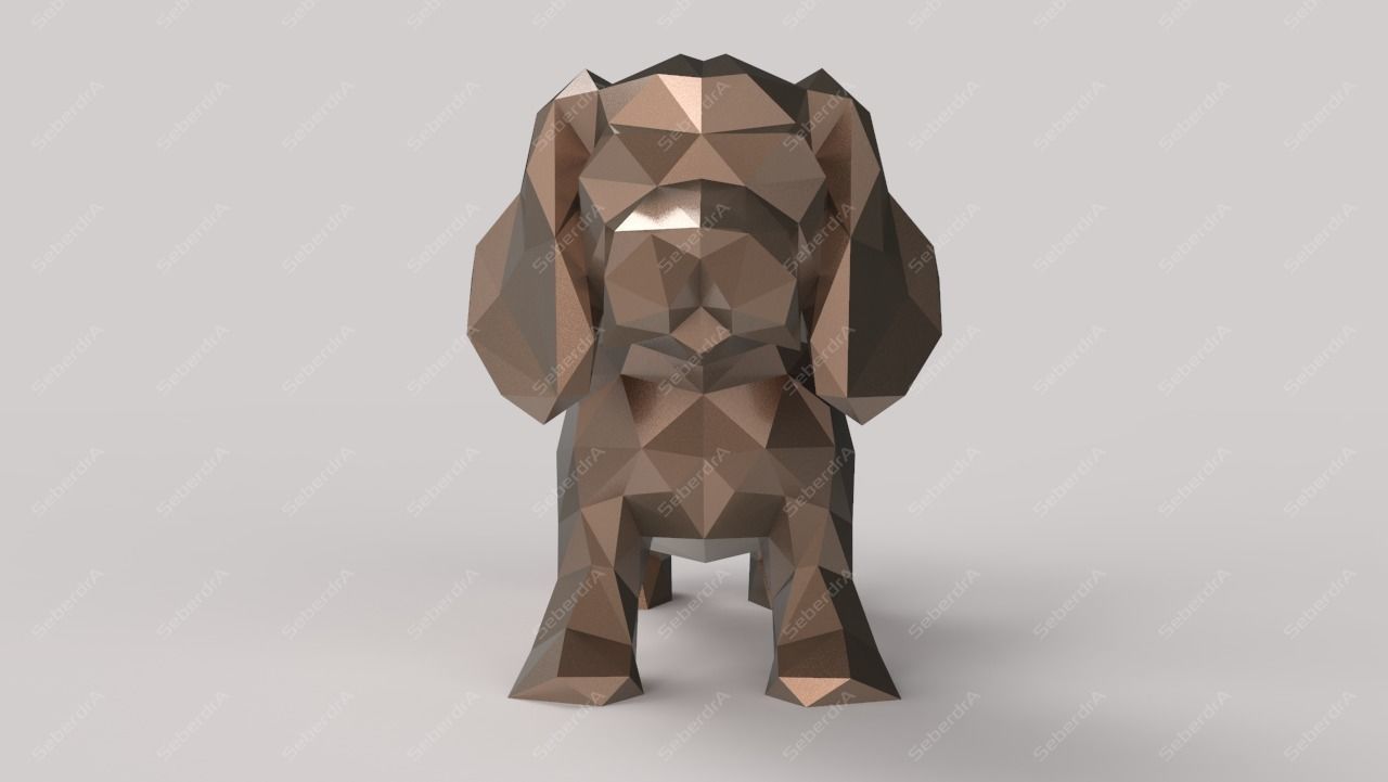 Low Poly Cavalier King Charles Spaniel STL 3D print model 3D model 3D ...