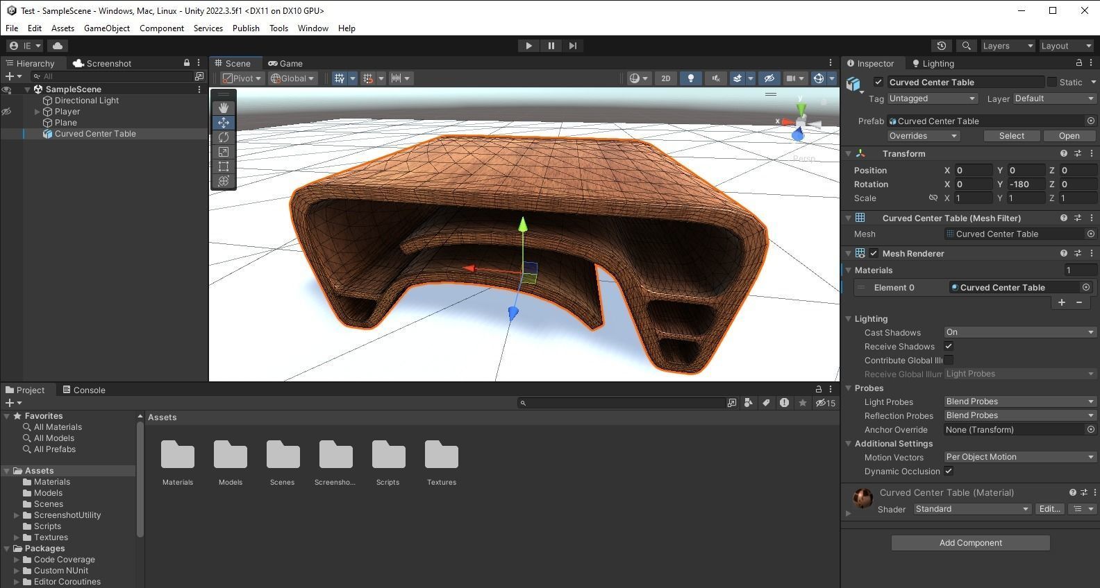 3D model Curved Center Table VR / AR / low-poly | CGTrader