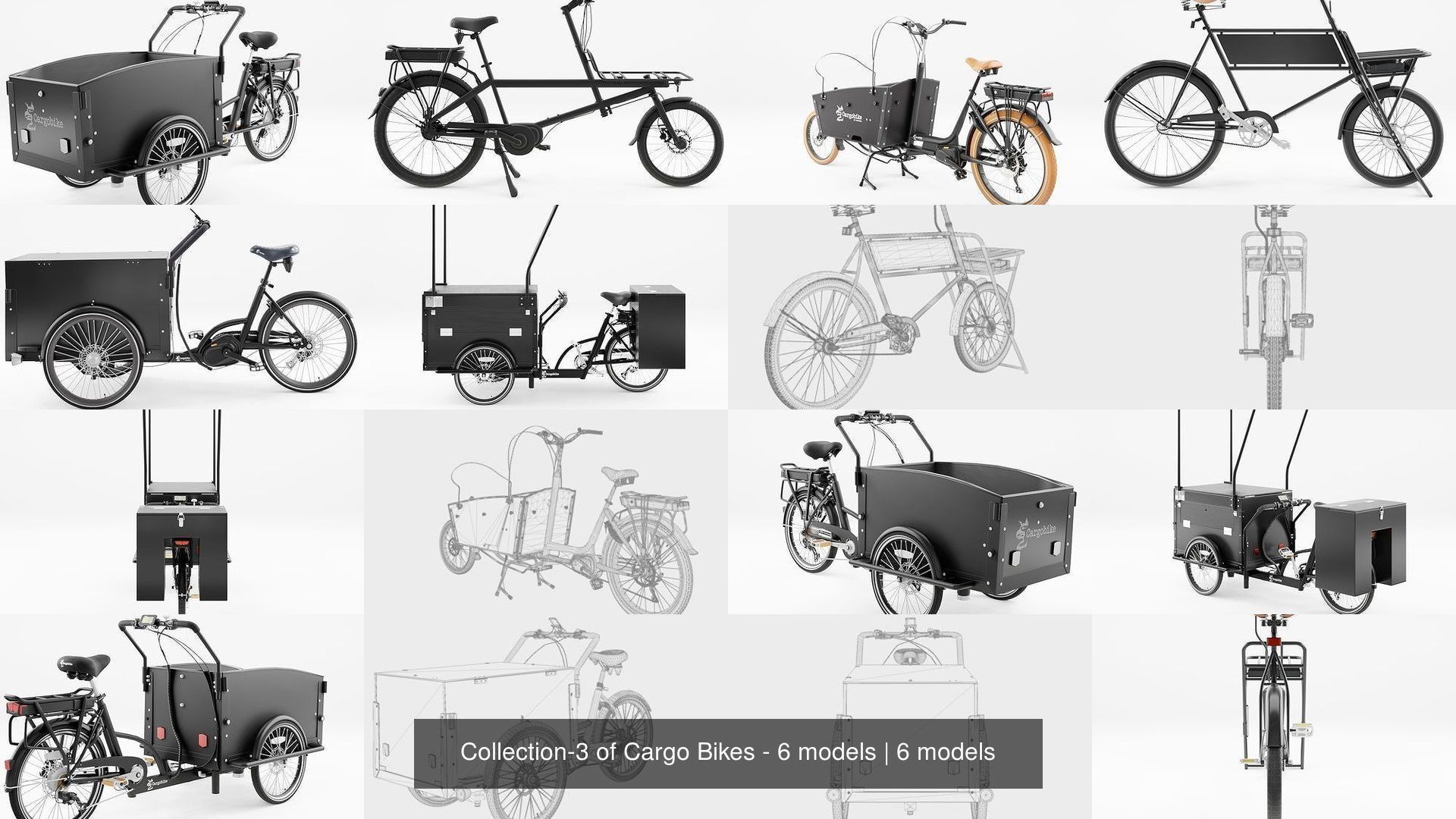 Collection-3 of Cargo Bikes - 6 models VR / AR / low-poly | CGTrader