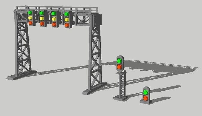 Signal Gantry Block Signal Set by Outland Models 3D Printable 3D model ...