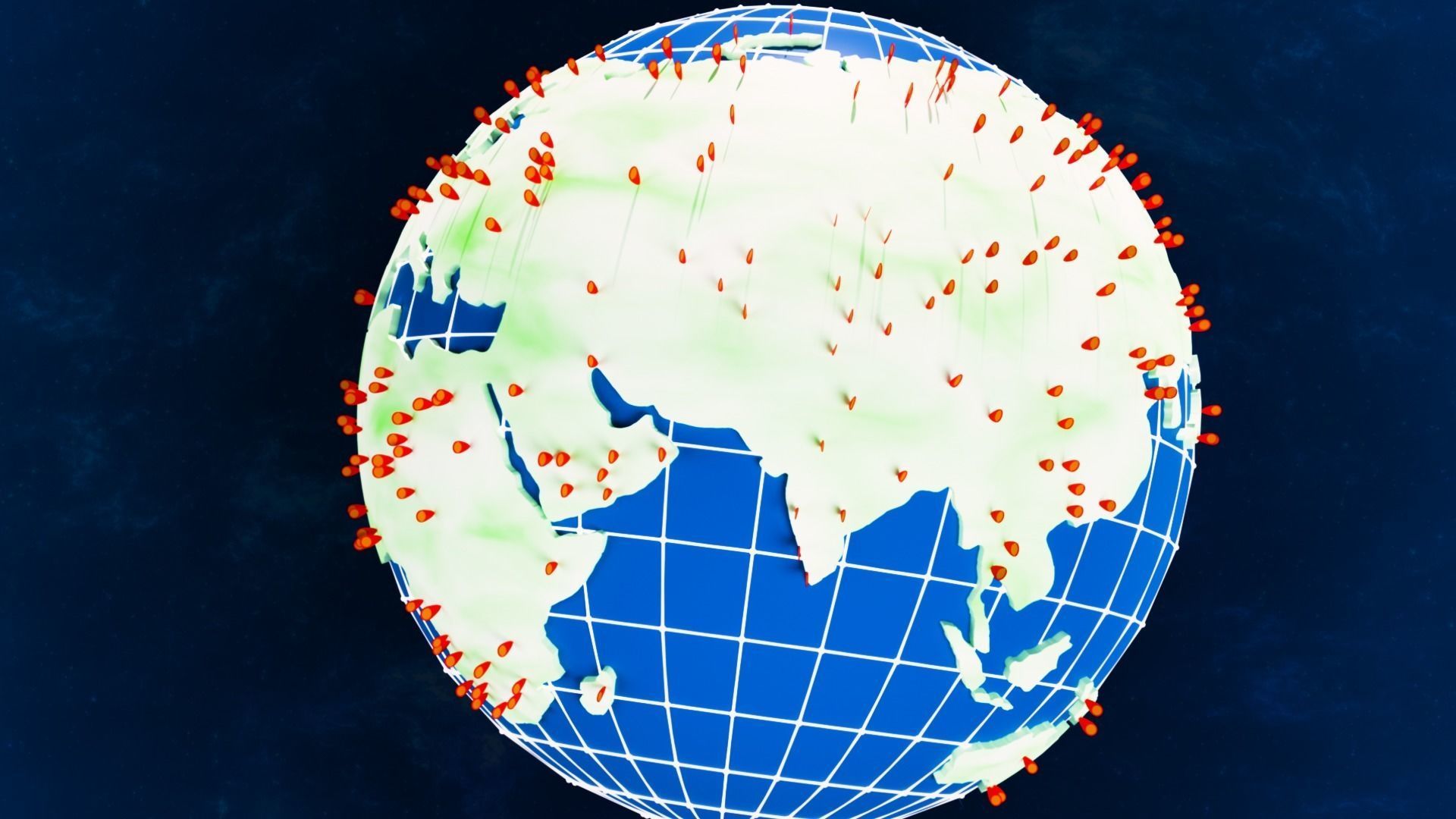 3D model Earth Globe and Animated with Locations bars VR / AR / low ...