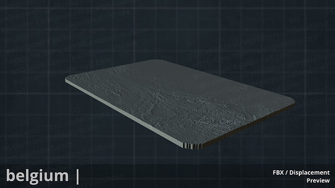 Belgium FBX 3D printable mesh High resolution Maps and masks 3D model ...
