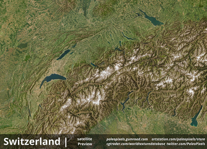 Switzerland Satellite High resolution Maps and masks Texture | CGTrader
