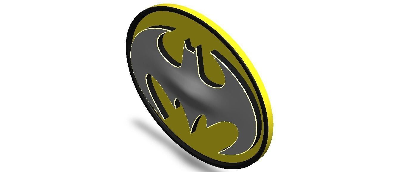 Domed Batman Badge 3D model 3D printable | CGTrader