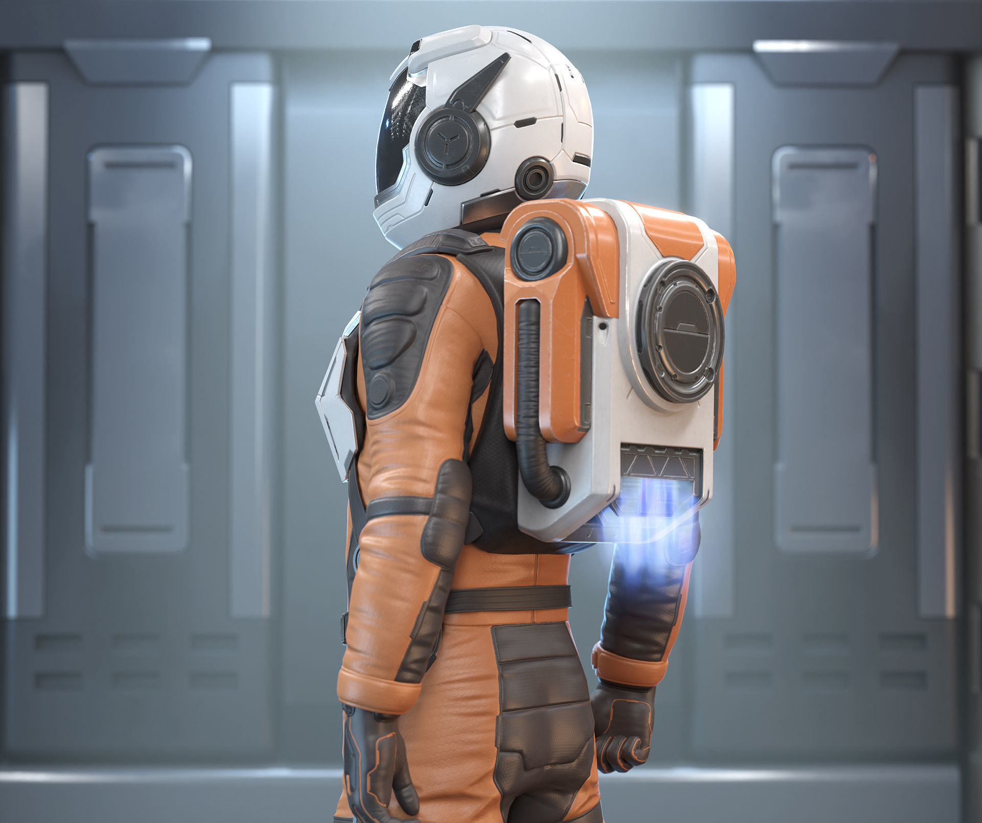 3D model Sci-Fi Astronaut Low-Poly Game Character VR / AR / low-poly ...