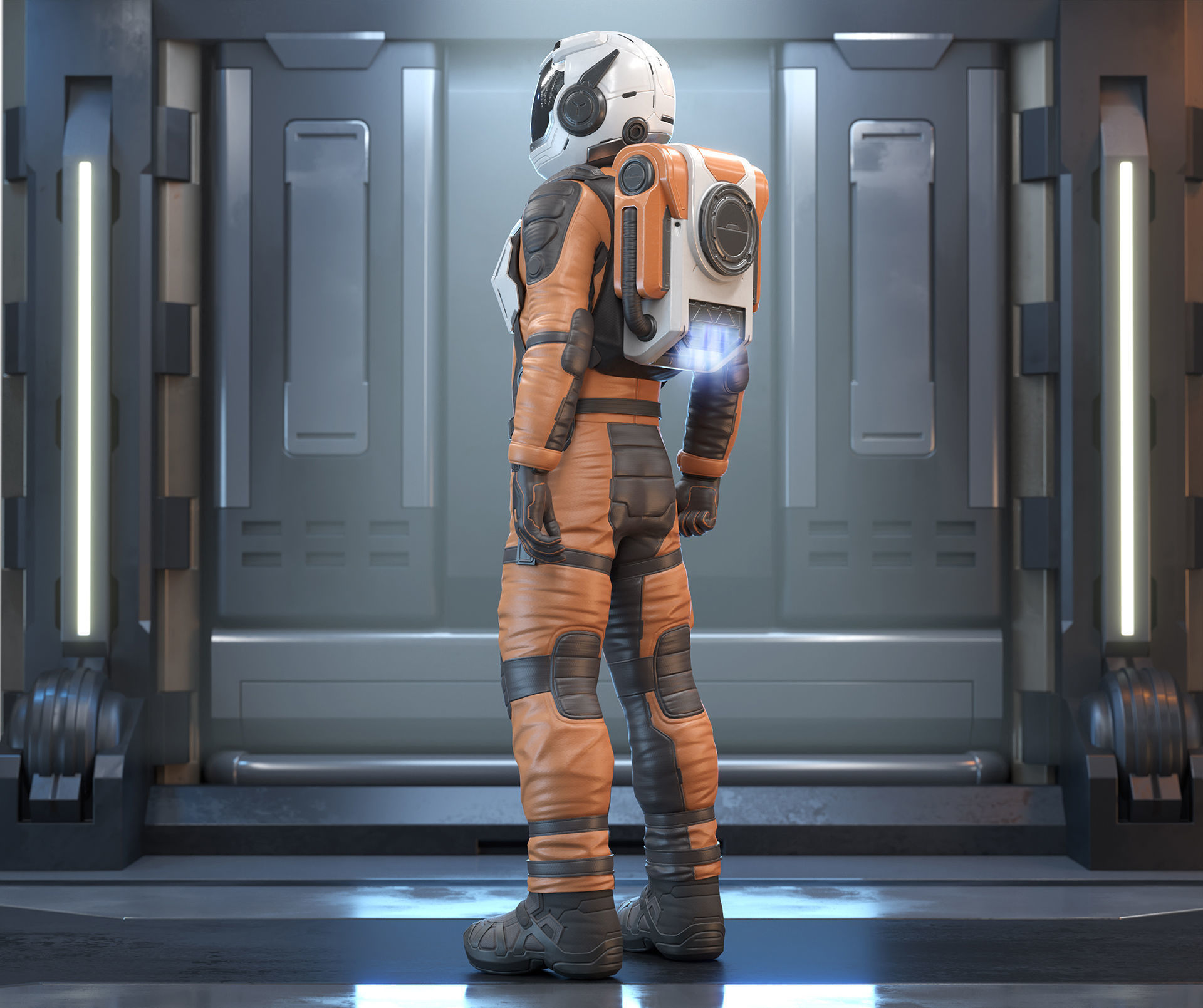 3D model Sci-Fi Astronaut Low-Poly Game Character VR / AR / low-poly ...