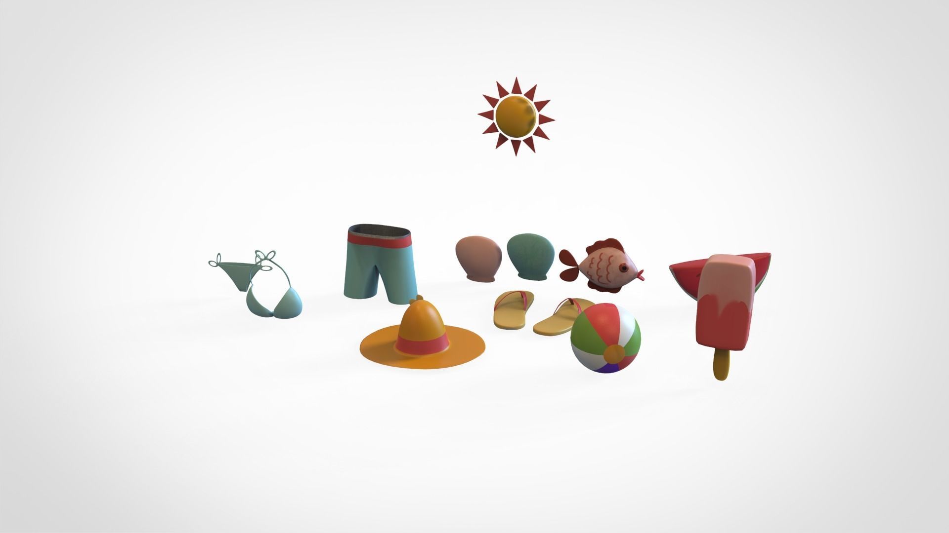 Summer Collection v001 3D model | CGTrader