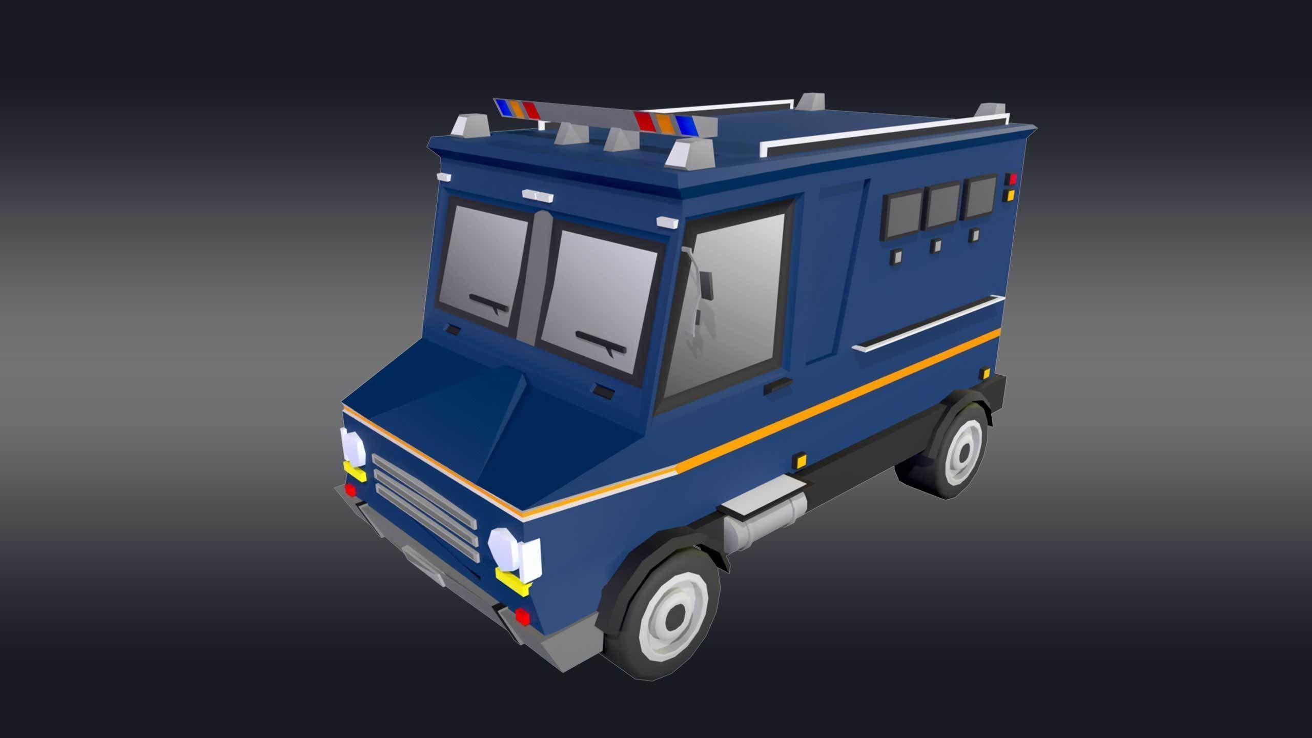 Cartoonish Police Car 3D model | CGTrader