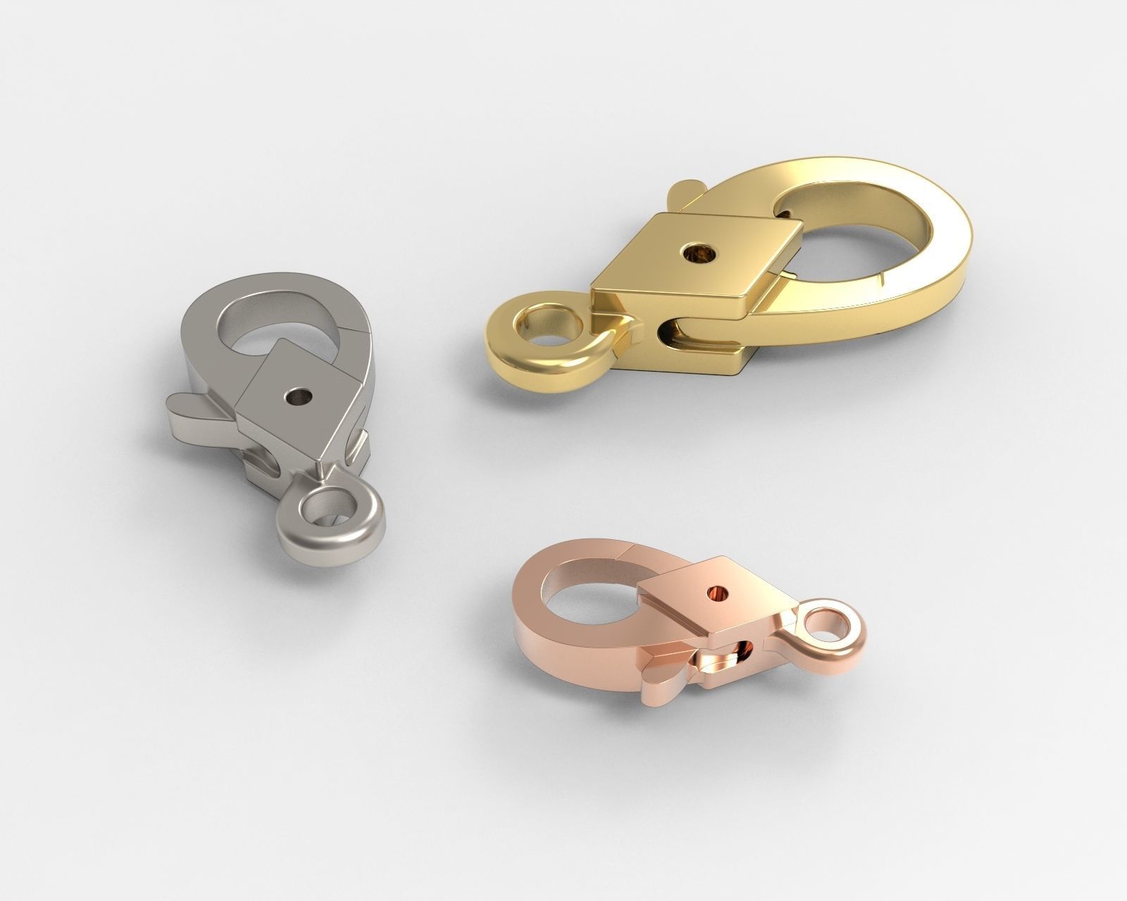 Jewelry rhombus lock Carbine fastener Lobster shaped hook 3D model 3D ...