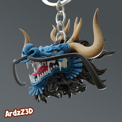 Dragon Head Kaido One Piece Keychain 3D model 3D printable | CGTrader
