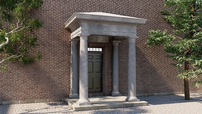 Portico Entrance Porch Door Surround with Doric Column 3D model 3D ...