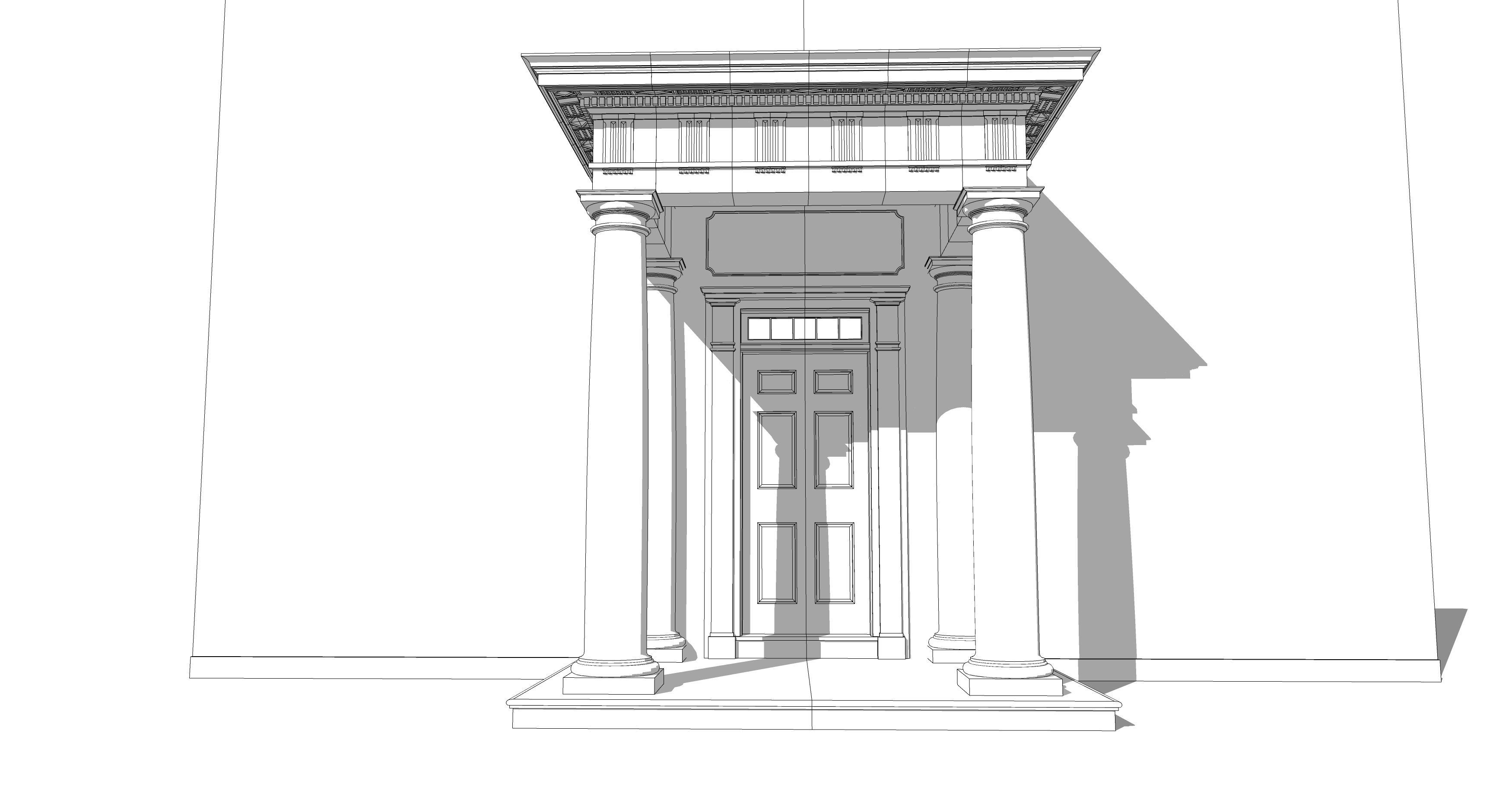 Portico Entrance Porch Door Surround with Doric Column 3D model 3D ...