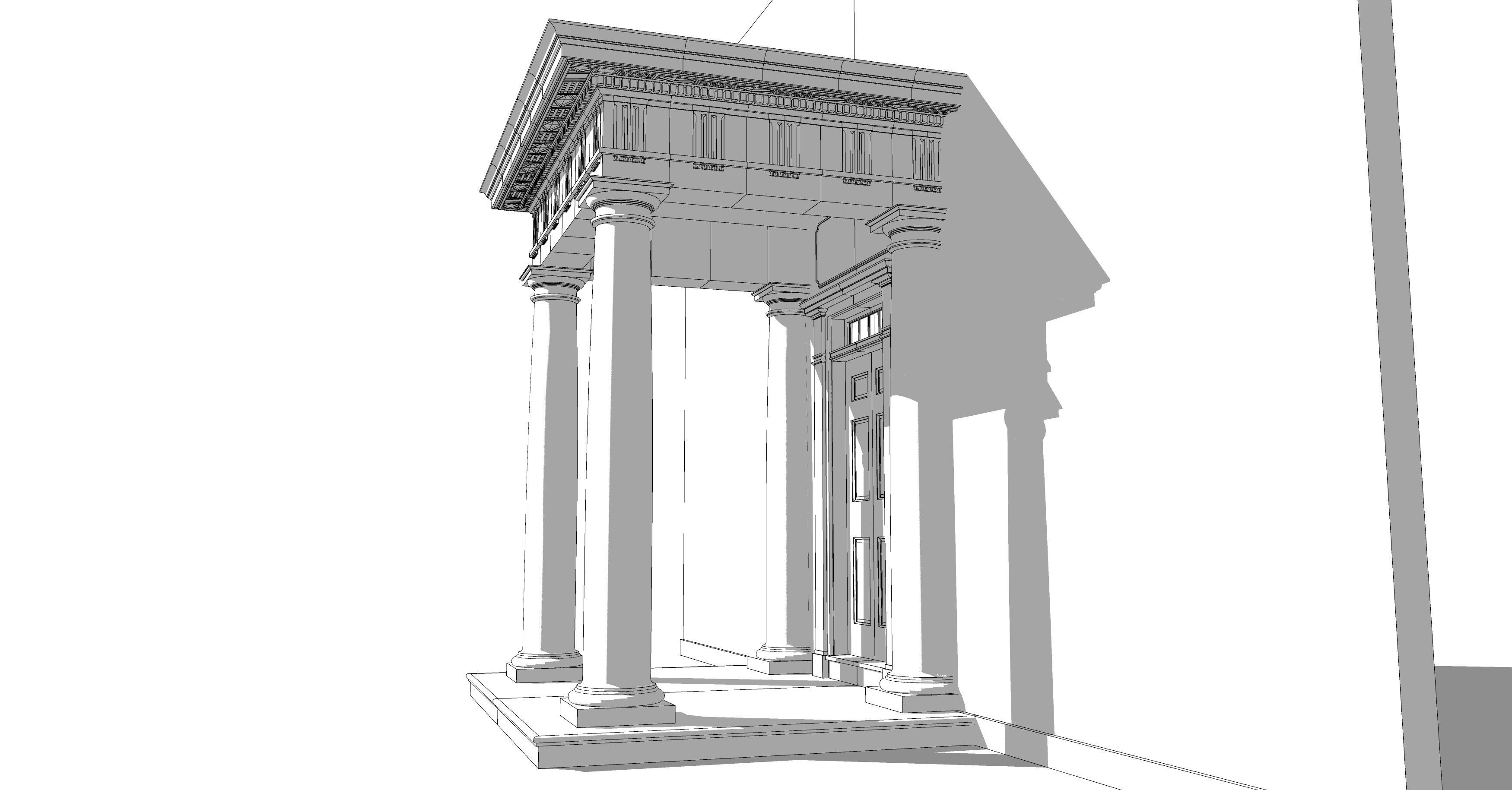 Portico Entrance Porch Door Surround with Doric Column 3D model 3D ...