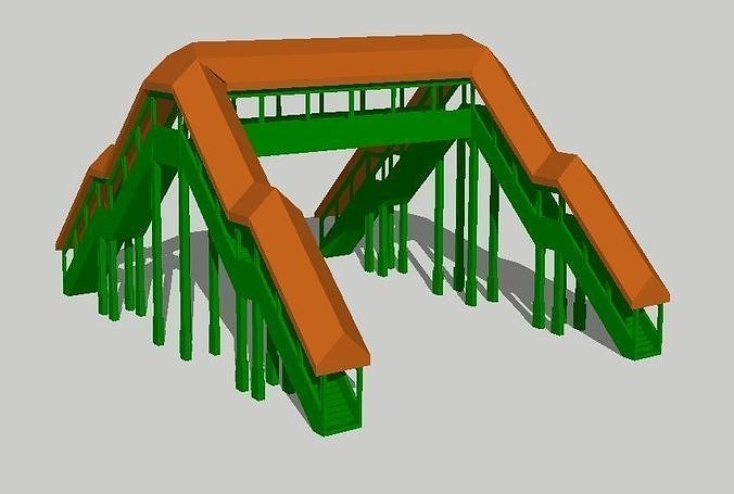Overhead Covered Footbridge by Outland Models 3D Printable 3D model 3D ...