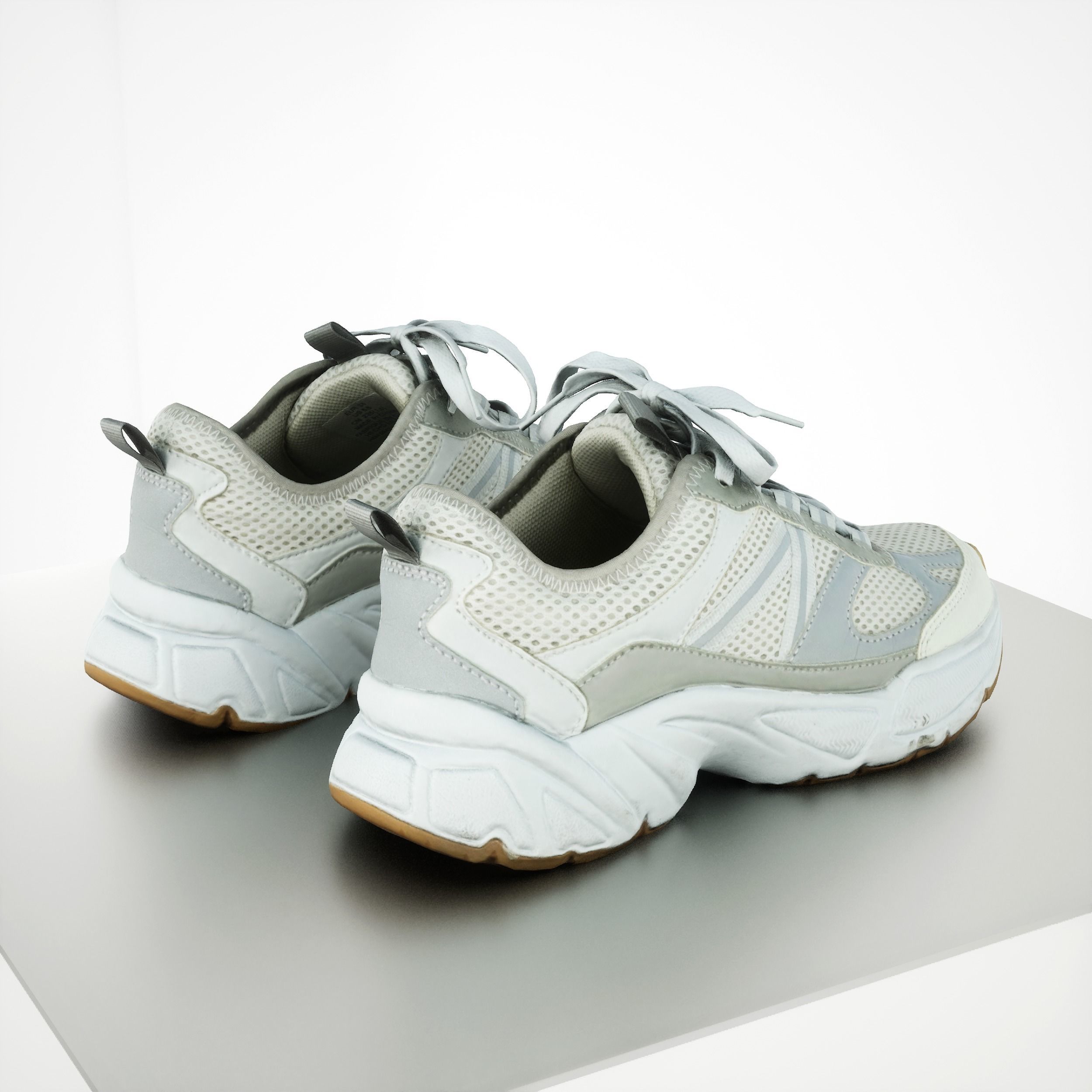 3D model Game-Ready White Mesh Running Shoes Athletic VR / AR / low ...