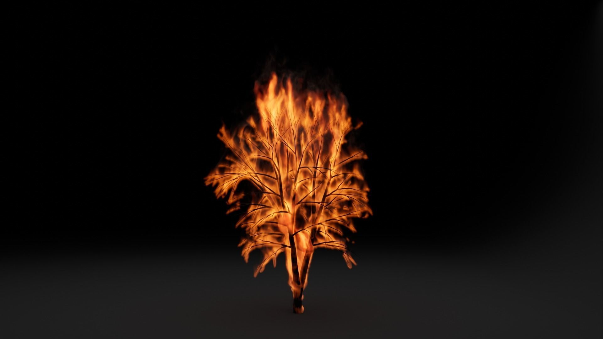 High-Resolution Burning tree - vdb animated 3D model animated | CGTrader